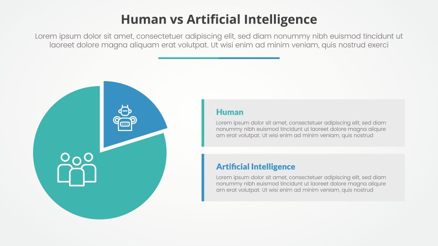 Human employee vs ai artificial intelligence Vector Image