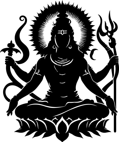 Lord shiva face silhouette Royalty Free Vector Image