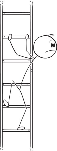 Person climbing the ladder cartoon stick figure Vector Image