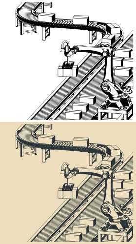Roller conveyor Royalty Free Vector Image - VectorStock