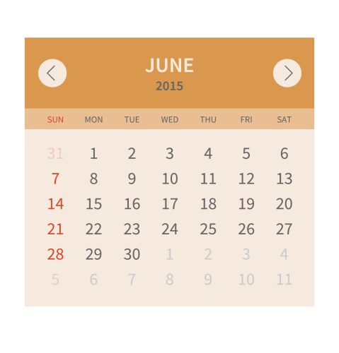 Calendar for june 2021 week starts on monday wall Vector Image
