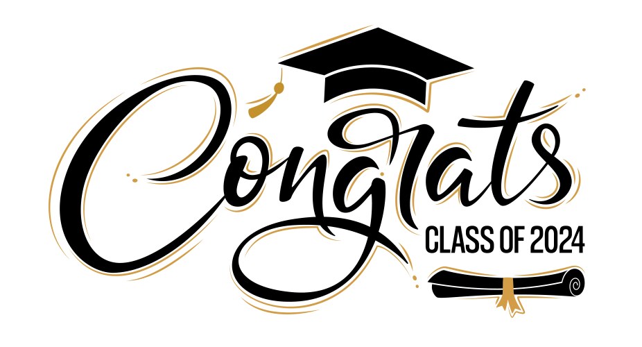 Congratulations class of 2024 greeting sign Vector Image