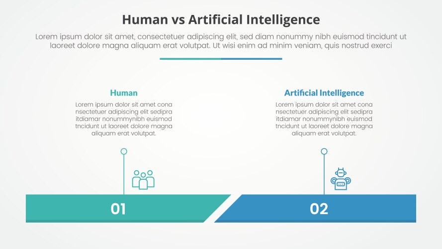 Human employee vs ai artificial intelligence Vector Image