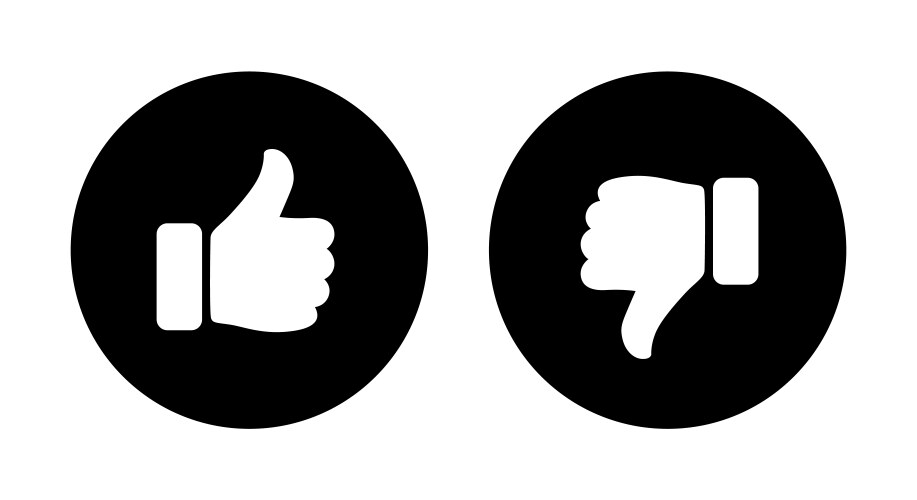 Like and dislike symbols with dos donts icon Vector Image
