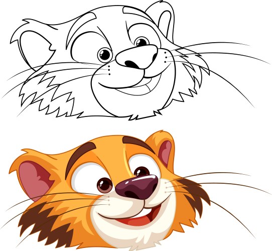 A cartoon of smiling turtle face isolated Vector Image