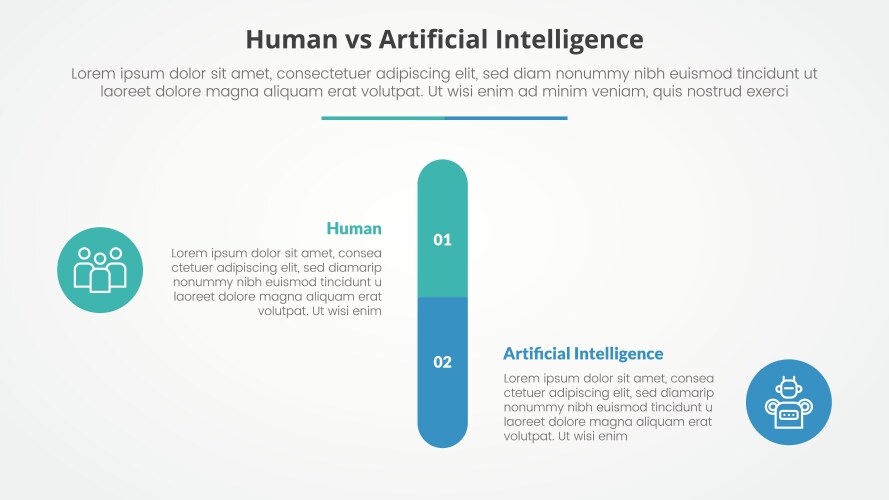 Human employee vs ai artificial intelligence Vector Image