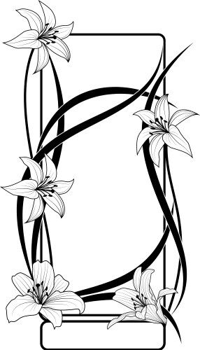 Lily flowers hand drawing vintage clip art Vector Image