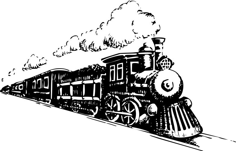 Old steam locomotive front view - vintage train Vector Image