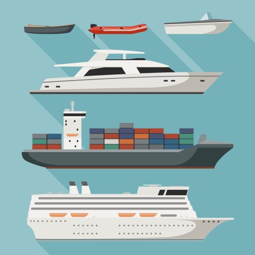 Sea transportation of ships Royalty Free Vector Image