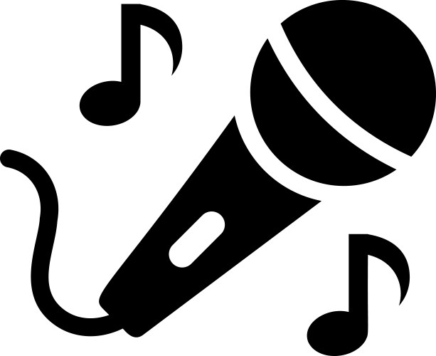 A hand drawn icon of singing mic Royalty Free Vector Image