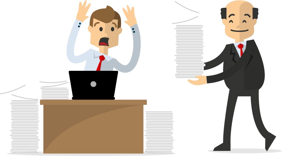 Businessman at work Royalty Free Vector Image - VectorStock