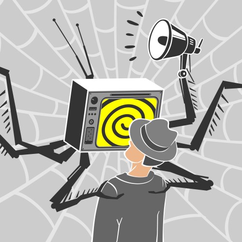 Cartoon media propaganda Royalty Free Vector Image