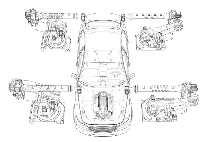 Assembly motor vehicle Royalty Free Vector Image
