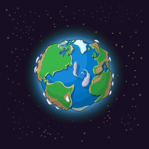World planet earth in space globe cartoon Vector Image