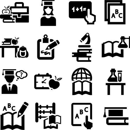 Big school icon set Royalty Free Vector Image - VectorStock