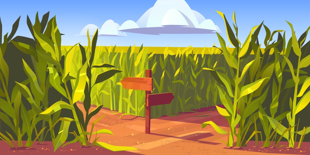 Kids on a corn field Royalty Free Vector Image