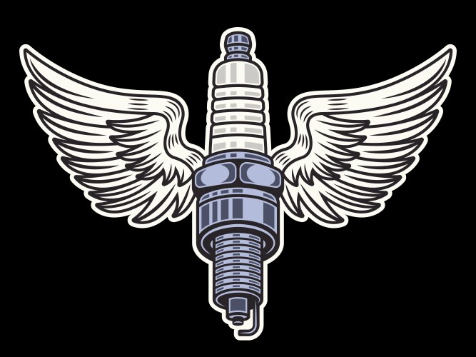 Spark plug flash tattoo Royalty Free Vector Image
