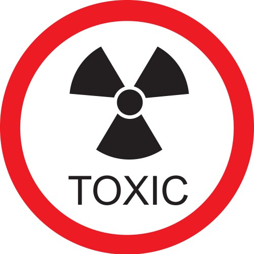 Toxic sign with skull Royalty Free Vector Image