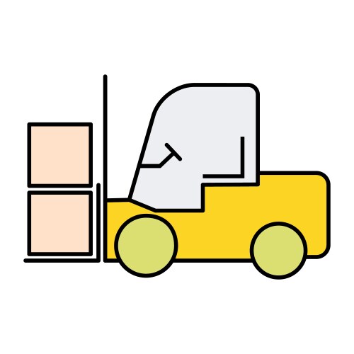 Forklift transport icon industry vehicle machine Vector Image