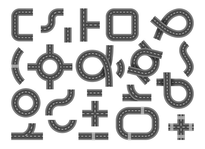 Road map information symbols Royalty Free Vector Image