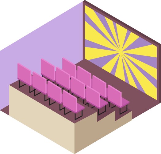 Cartoon cinema concept interior card poster Vector Image