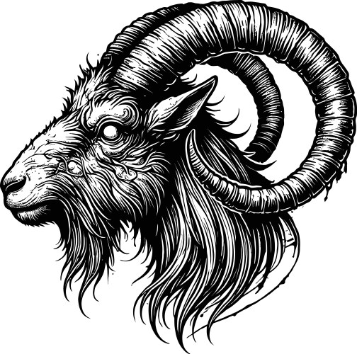 Minimalist Goat Head Royalty Free Vector Image