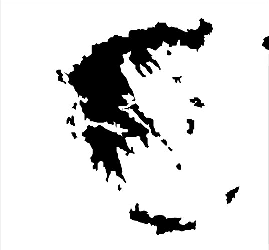 Island of santorini in greece map on white Vector Image
