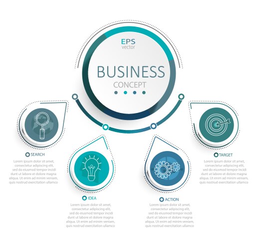 Business process infographic Royalty Free Vector Image