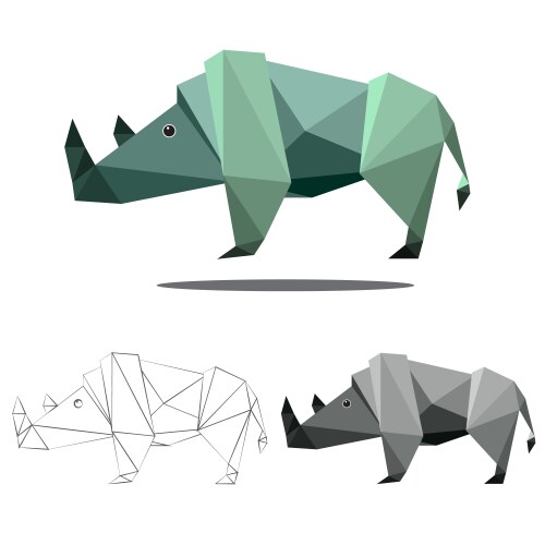 Polygonal rhino geometric poster Royalty Free Vector Image