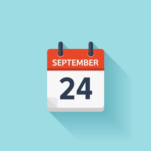 September 24 flat daily calendar icon Royalty Free Vector