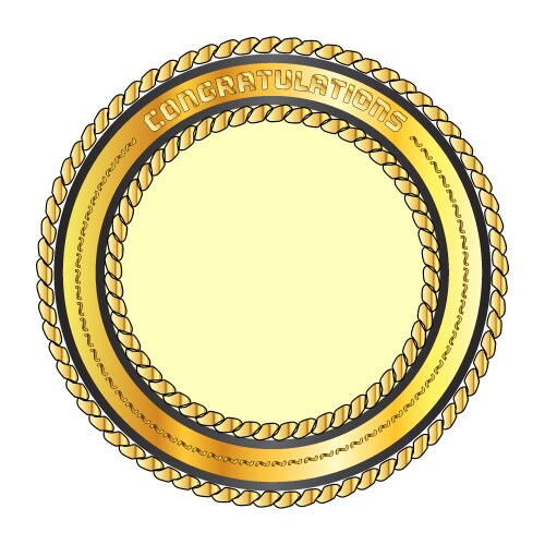 Black white and gold circle frame Royalty Free Vector Image