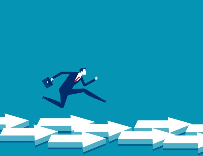 Three-way direction arrows business arrow target Vector Image