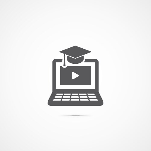 Two color blended learning icon from e-learning Vector Image