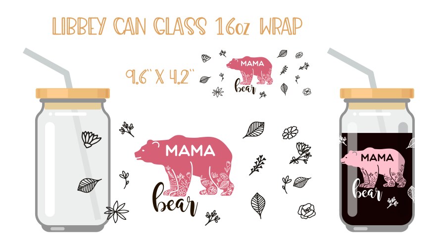 Printable full wrap for libby class can Royalty Free Vector