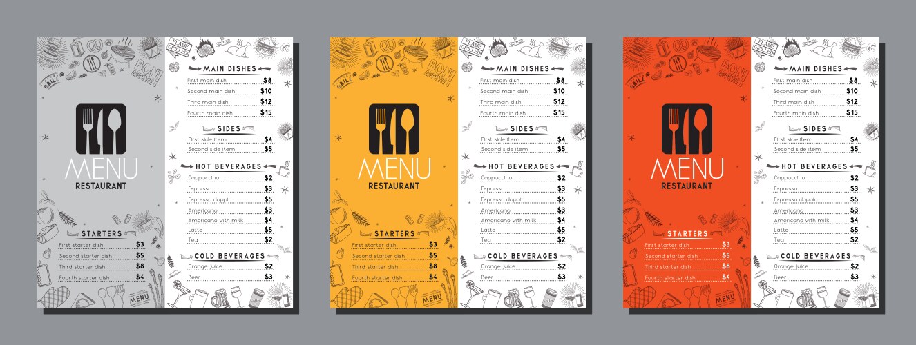 Restaurant menu card template in dl format Vector Image