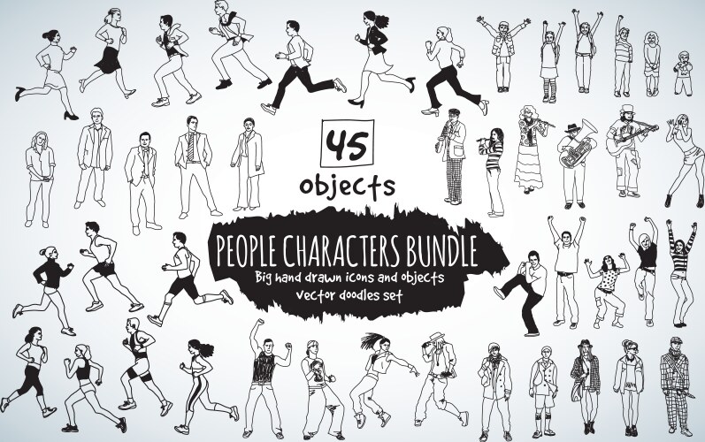 Set sitting people bundle women Royalty Free Vector Image