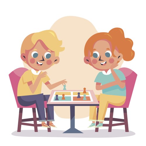 People playing ludo game Royalty Free Vector Image