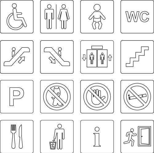 Public signs Royalty Free Vector Image - VectorStock