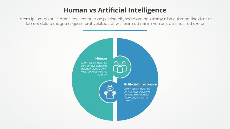 Human employee vs ai artificial intelligence Vector Image