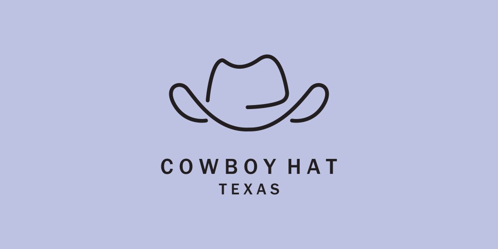 Logo cowboy hat line art simple design Royalty Free Vector