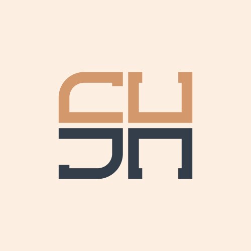 Modern sh monogram logo design initial letter Vector Image