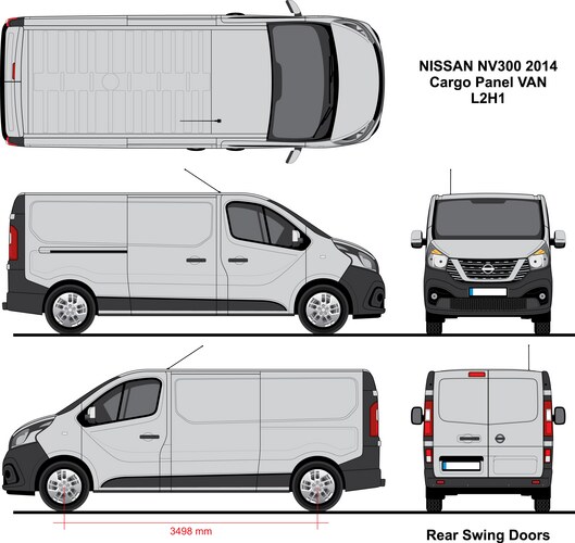 Nissan nv300 cargo panel van l1h1 2014 Royalty Free Vector