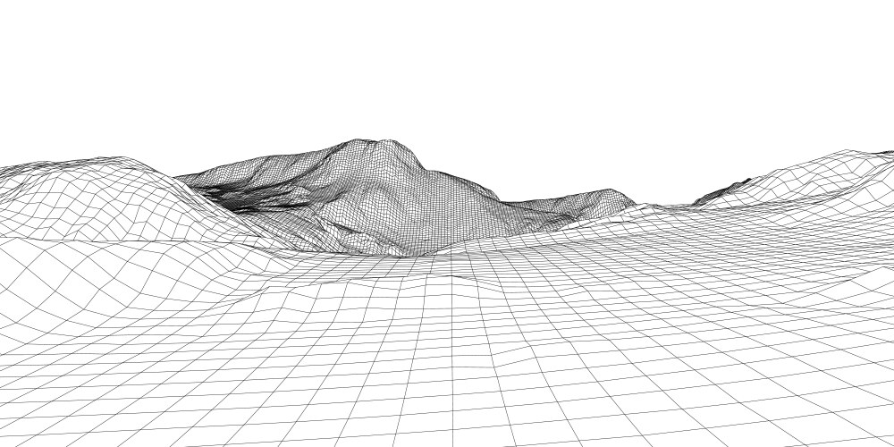 Abstract wireframe landscape background Royalty Free Vector