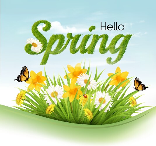 Spring scene Royalty Free Vector Image - VectorStock