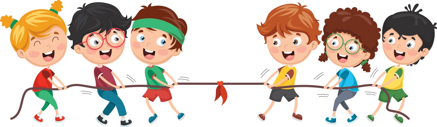 Kid pushing and pulling Royalty Free Vector Image