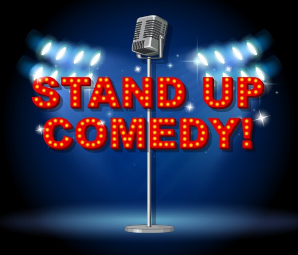 Stand up comedy background with retro Royalty Free Vector
