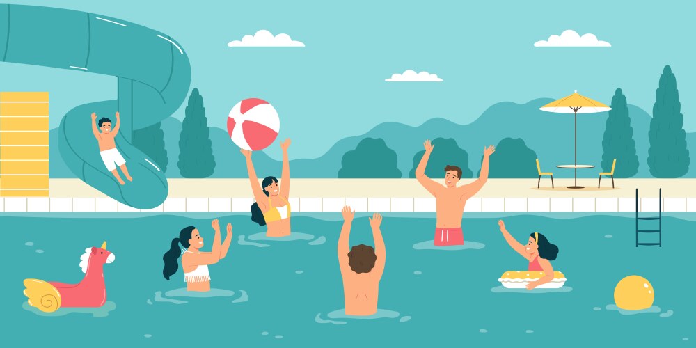 Public swimming pool Royalty Free Vector Image