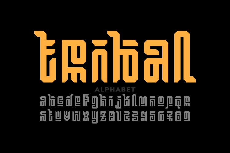 African letters hand drawn ancient tribal font Vector Image