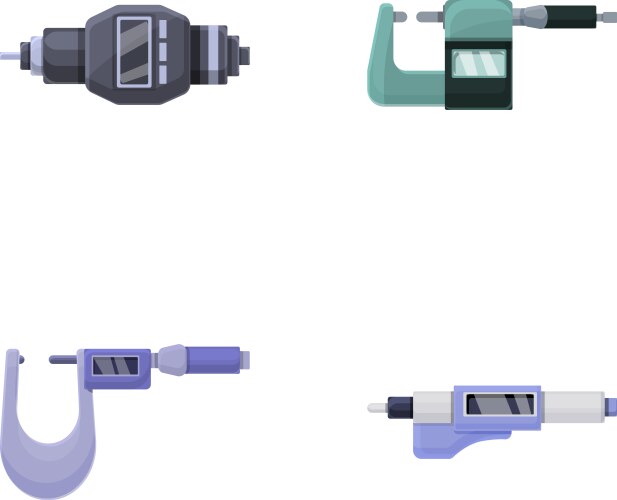 Ph meter icons set cartoon digital Royalty Free Vector Image