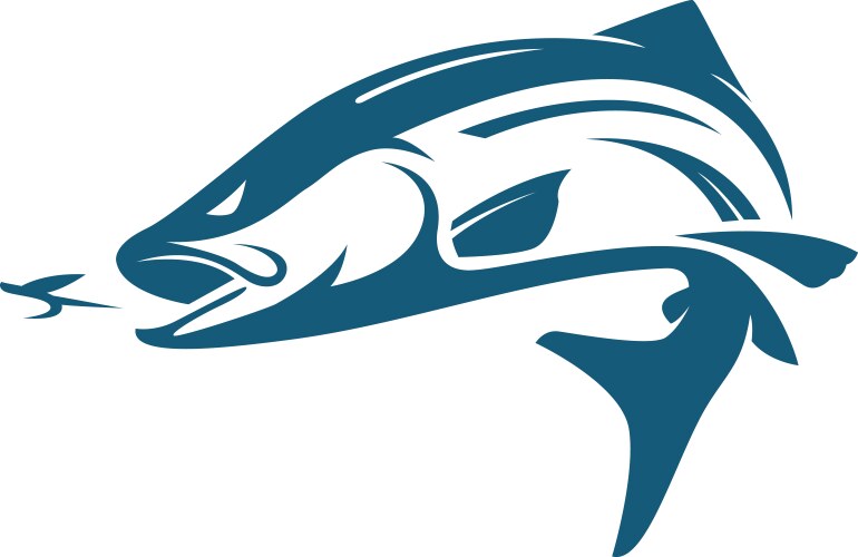 Trout fish fishing template Royalty Free Vector Image